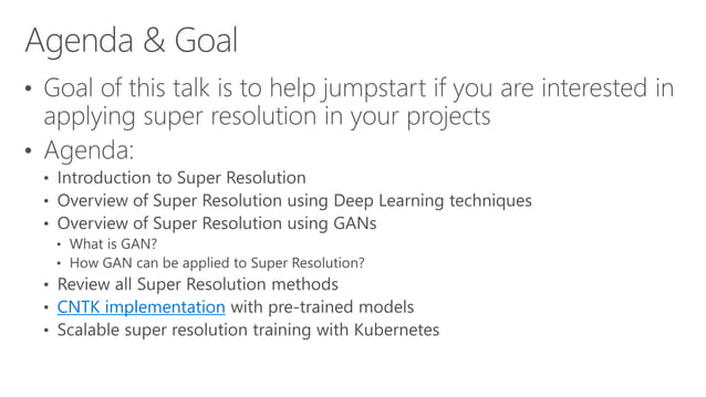 Scaling Up Deep Learning Based Super Resolution Algorithms Ppt