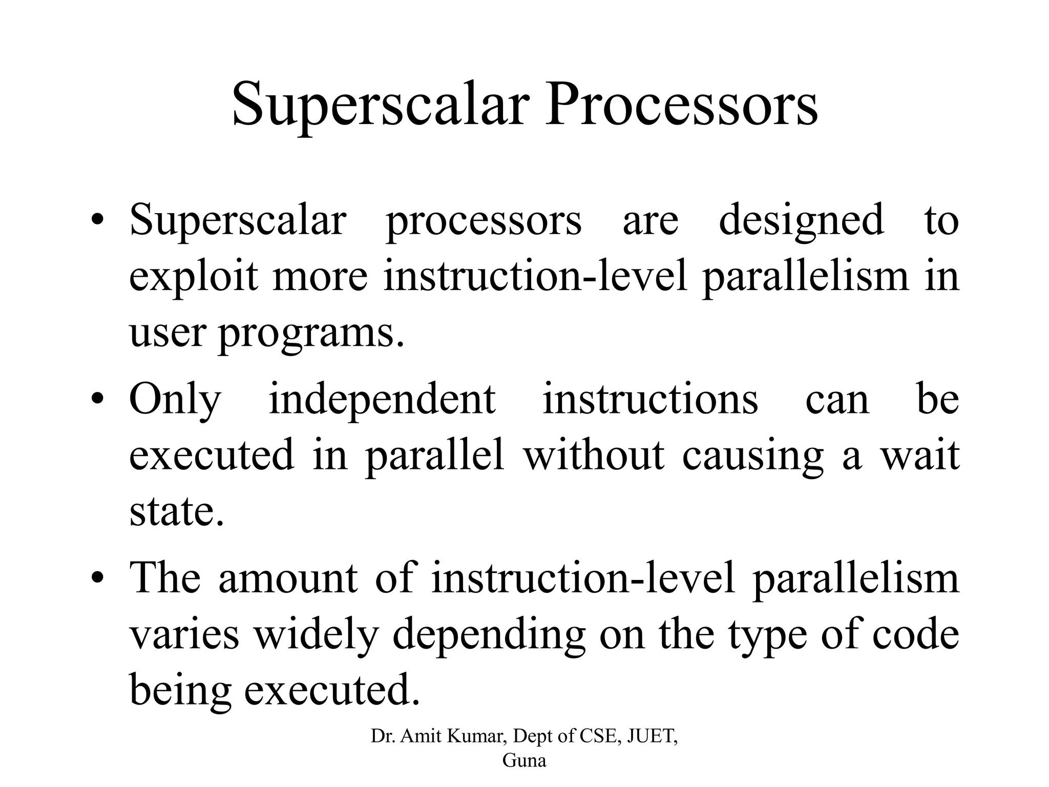 Superscalar and VLIW architectures | PDF | Programming Languages | Computing