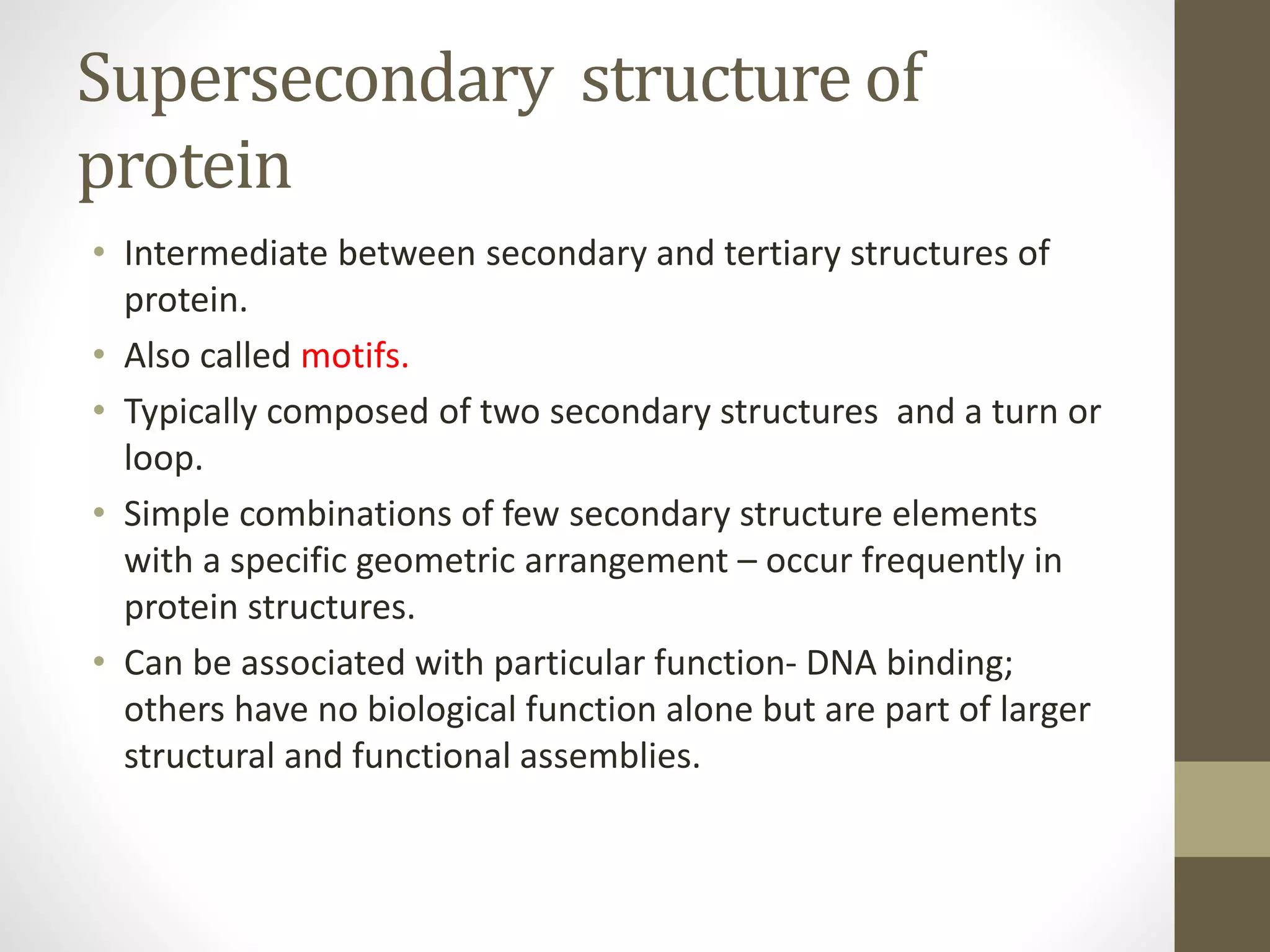 Supersecondary structure ppt | PPTX