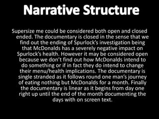 Supersize me analysis for media | PPTX