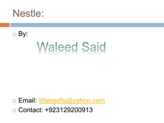 Nestle Marketing Management: | PPTX