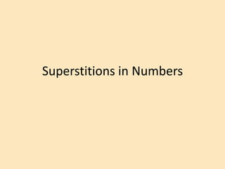 Superstitions | PPTX