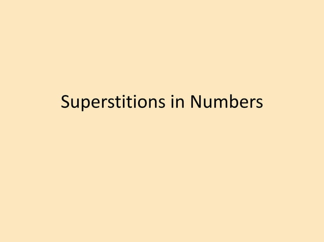 Superstitions | PPT
