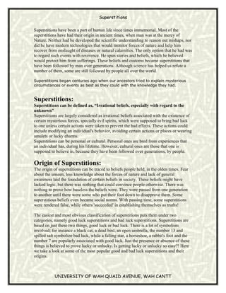 Superstitions | DOC
