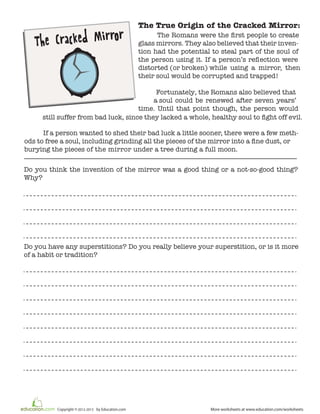 Superstitions ideas-writing-workbook | PDF