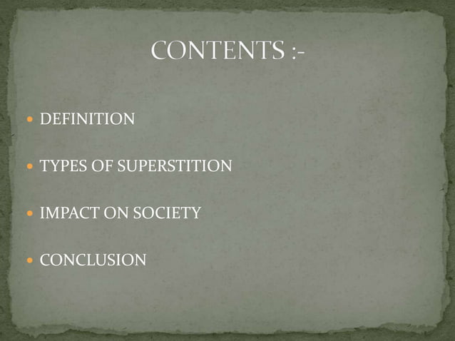 Superstitions in Indian Culture | PPT