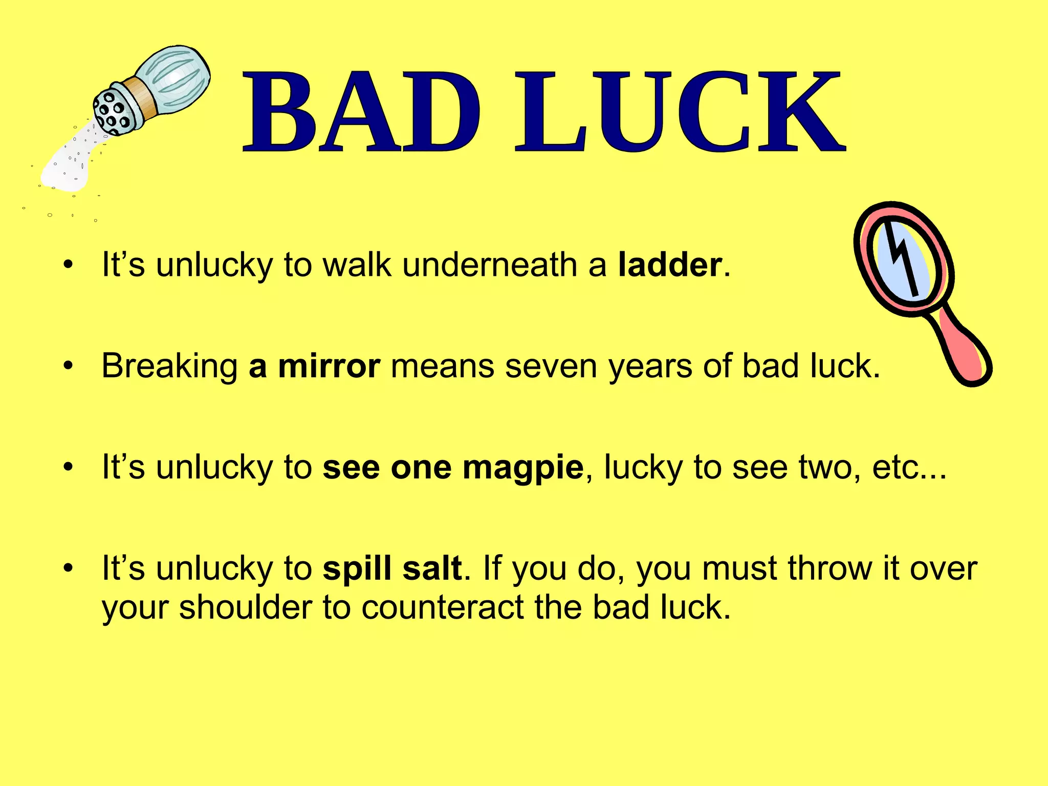 SUPERSTITIONS IN THE UK | PPT