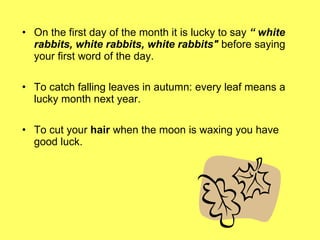 SUPERSTITIONS IN THE UK | PPT
