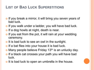 Superstitions | PPTX