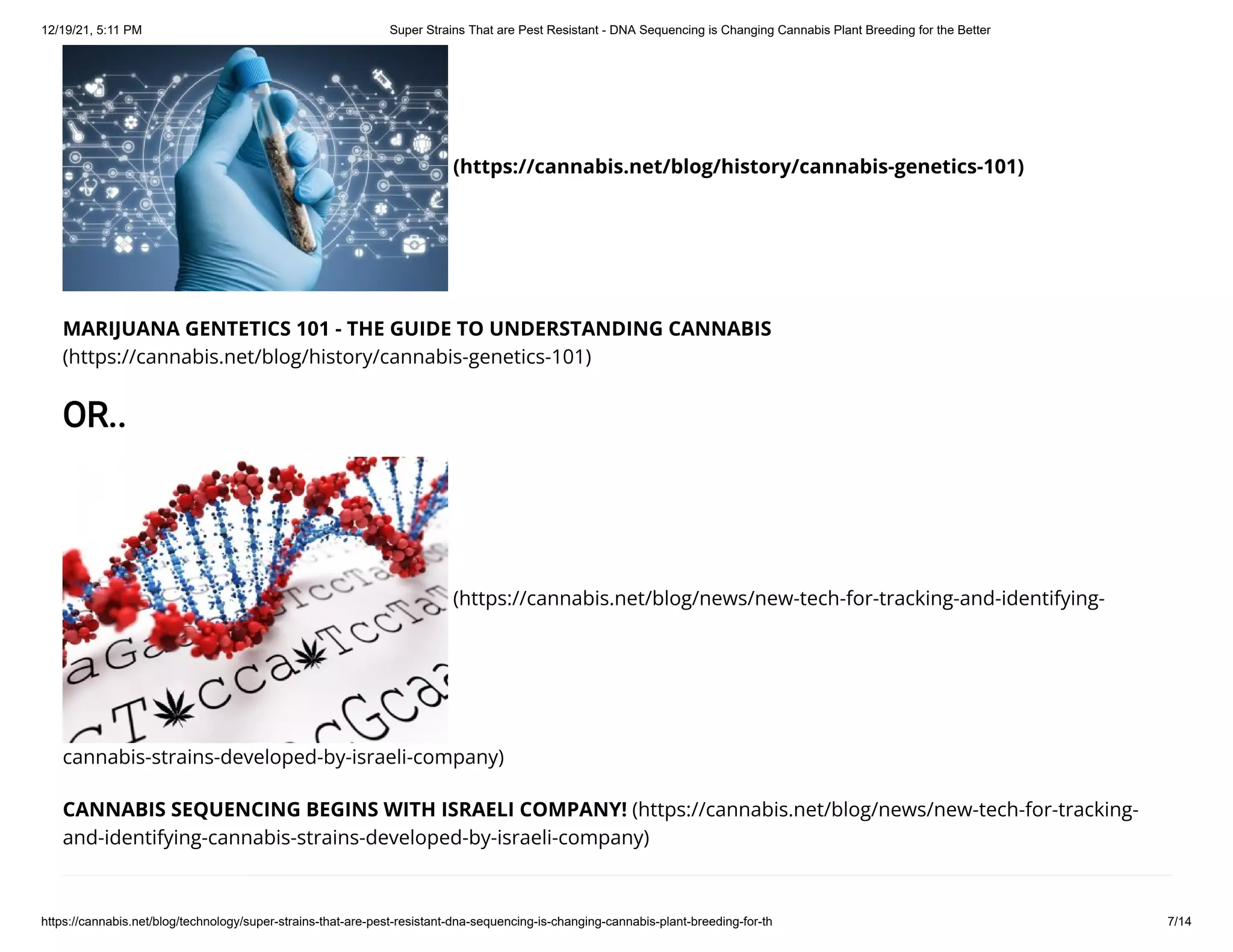 DNA Sequencing to Make Better and Stronger Weed? | PPT