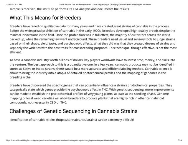 DNA Sequencing to Make Better and Stronger Weed? | PPT