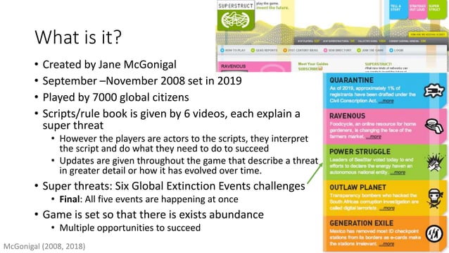 Scenario Planning example: Superstruct and ELCC (4/2019) | PPTX