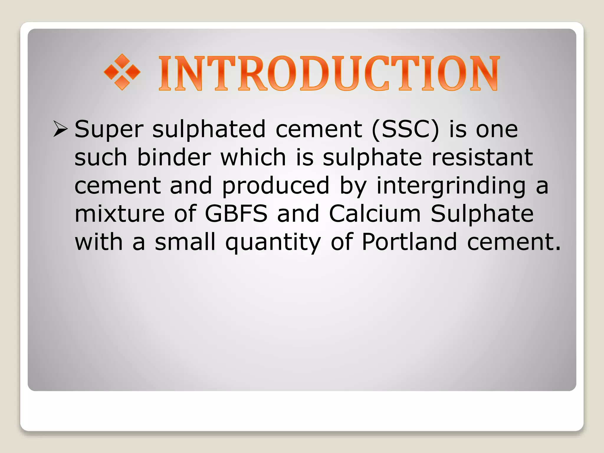 Super Sulphate Cement | PPTX