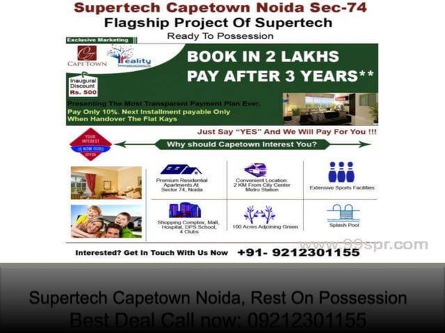 Supertech capetown noida | PPTX | Economy | Business and Finance