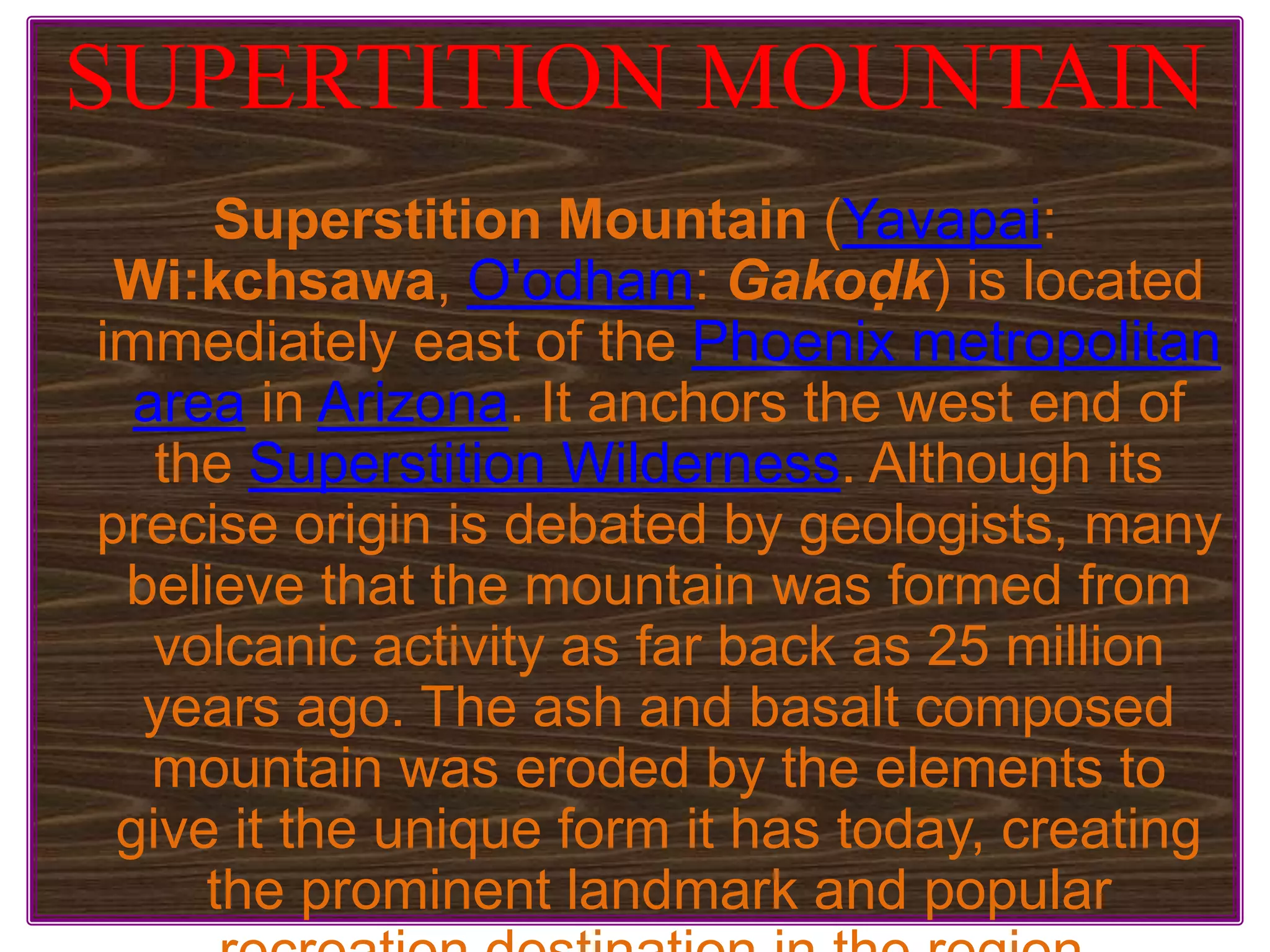 Supertition mountain | PPTX