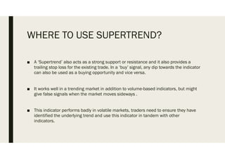 MFI and Supertrend Indicators | PPT