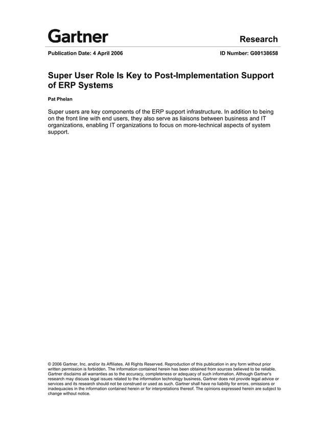 Super User Role Is Key To Post Implementation | PDF