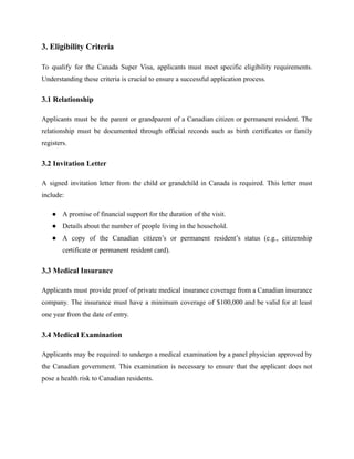 Canada Super Visa: A Comprehensive Guide | PDF