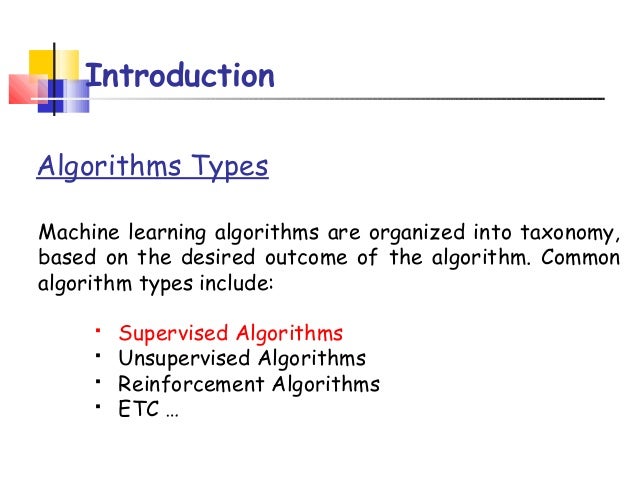 Supervised algorithms