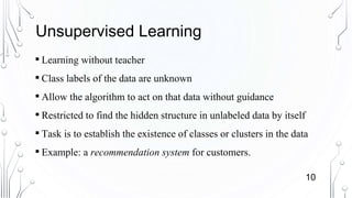 Advanced Working Principles on Supervised and Unsupervised Learning | PPTX