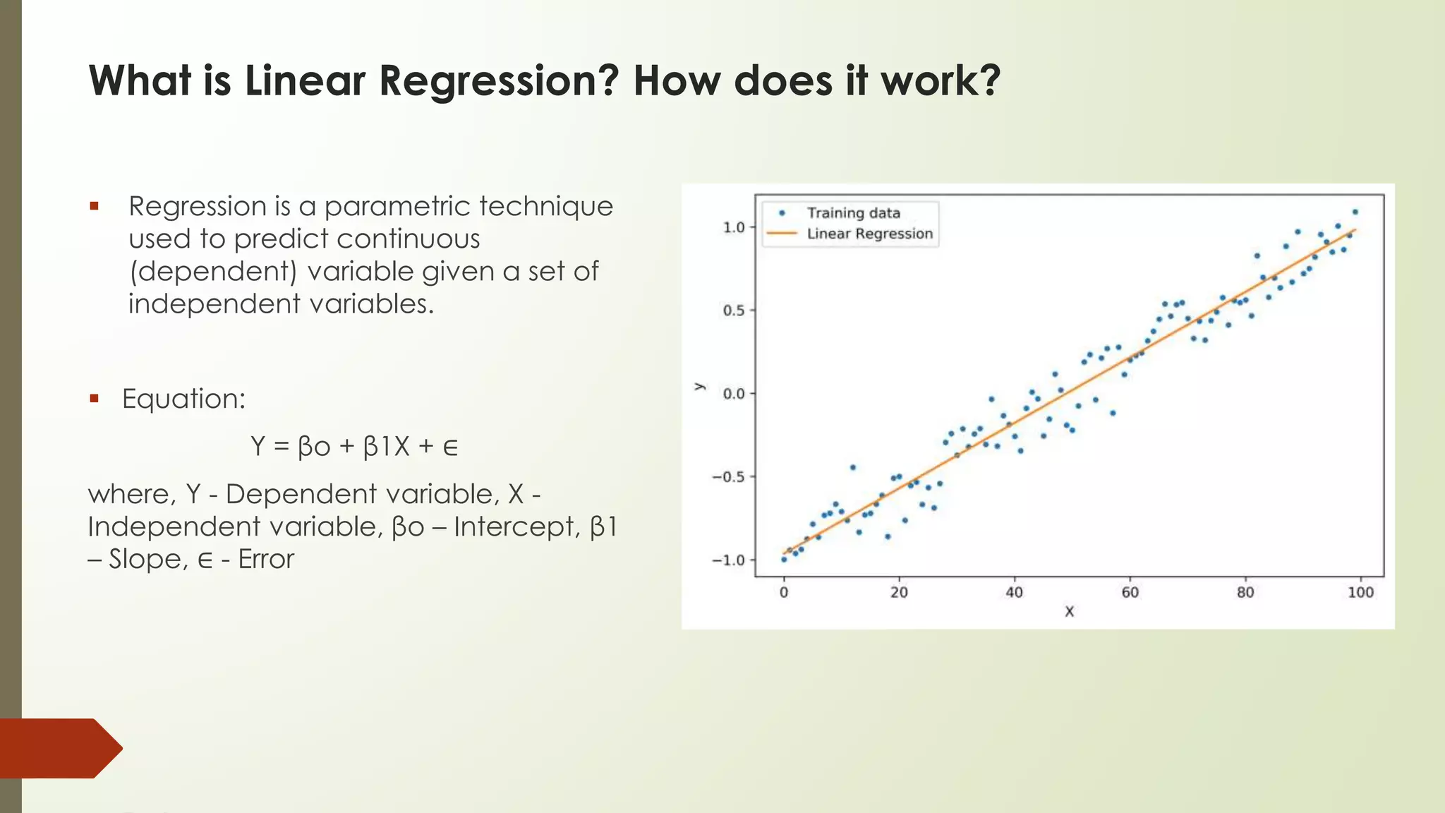 Supervised learning - Linear and Logistic Regression( AI, ML) | PPTX