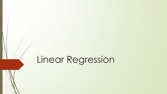Supervised learning - Linear and Logistic Regression( AI, ML) | PPTX