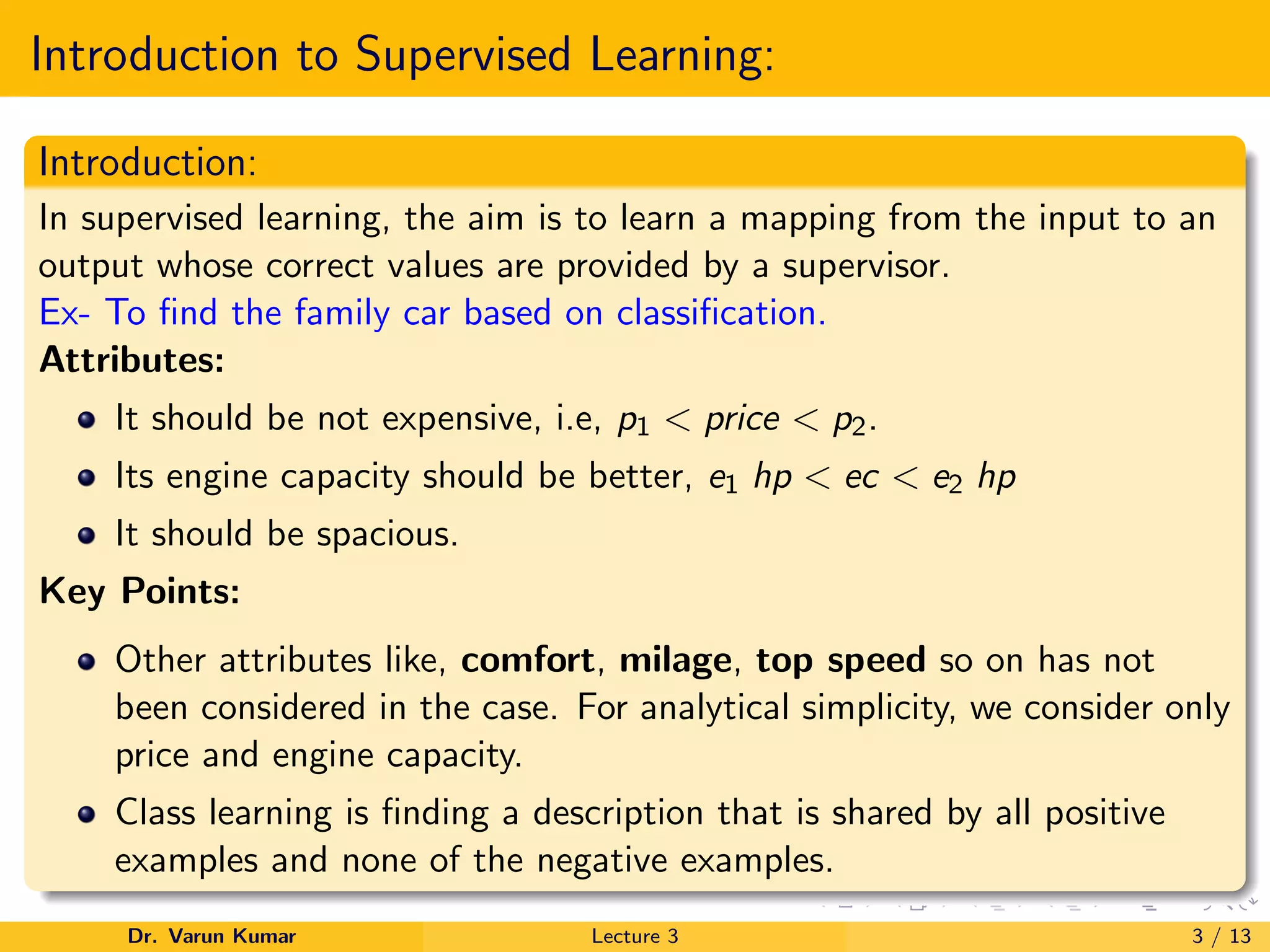 Lecture 3 (Supervised learning) | PDF