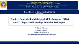 Supervised Learning Ensemble Techniques Machine Learning | PDF