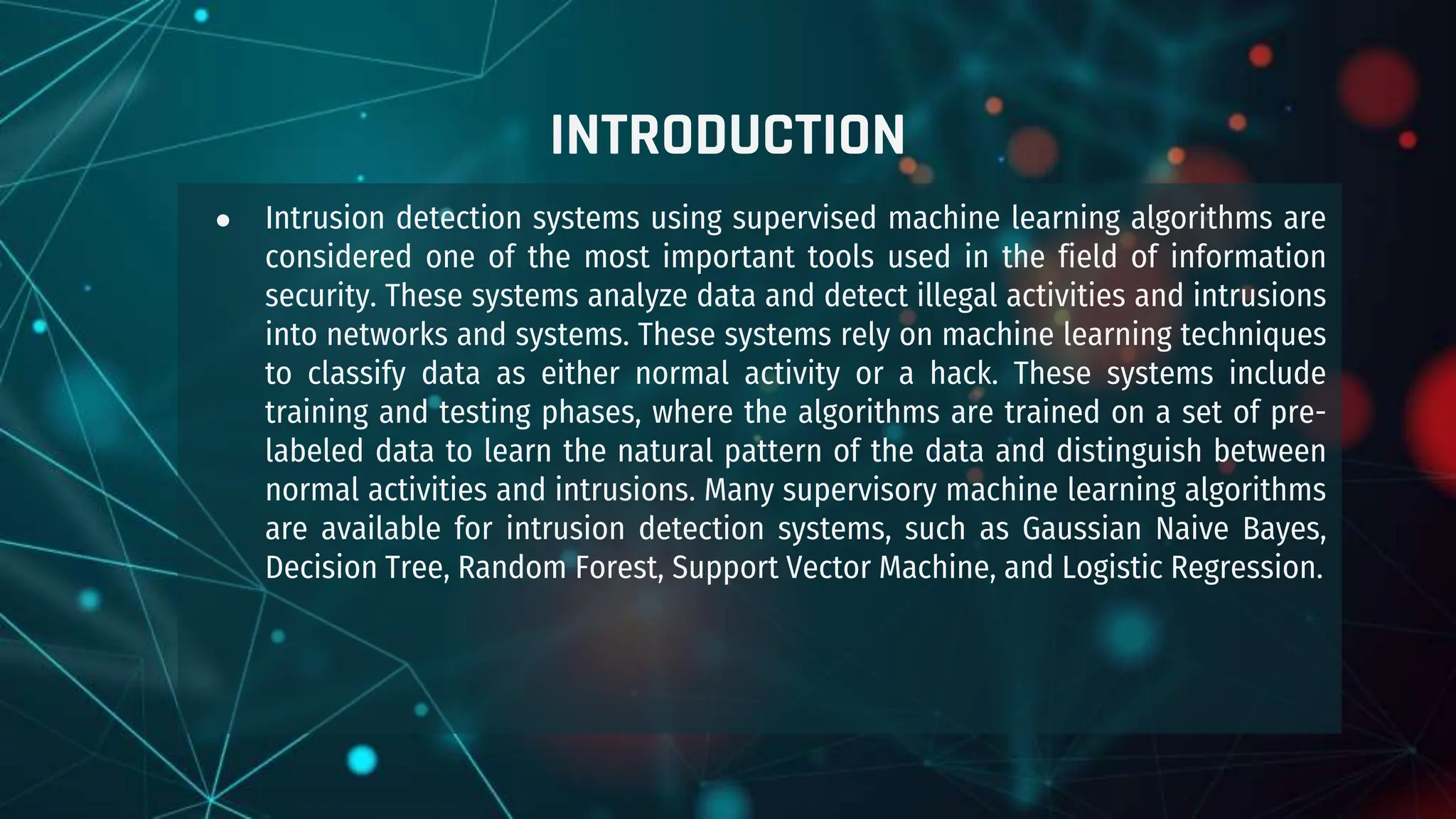Supervised Machine Learning Algorithms For Intrusion Detection Pptx