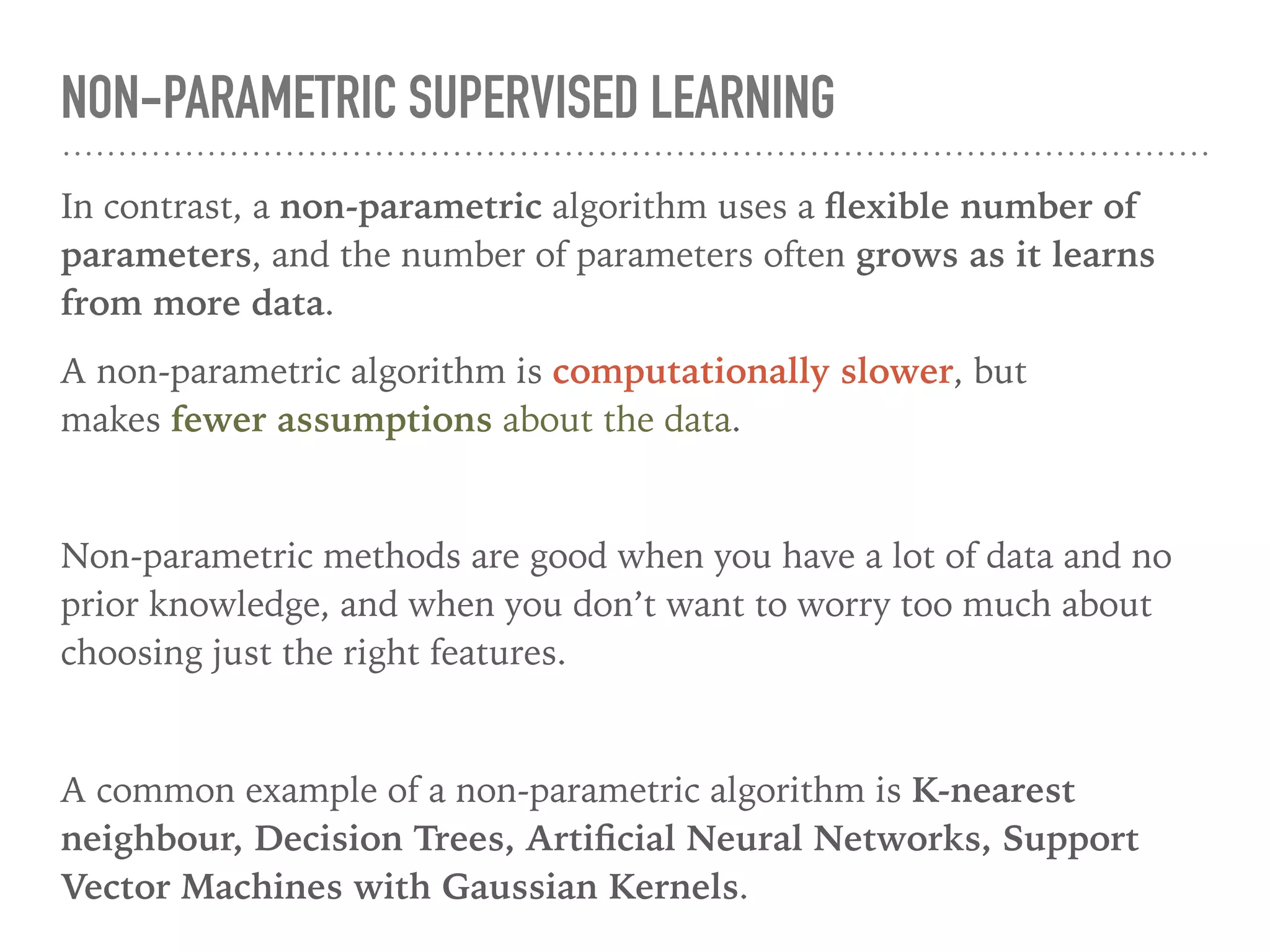 Parametric & Non-Parametric Machine Learning (Supervised ML) | PDF
