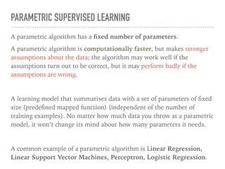 Parametric & Non-Parametric Machine Learning (Supervised ML) | PDF