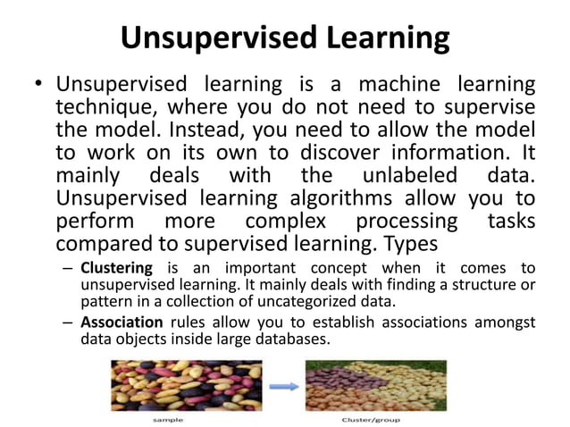 Supervised and unsupervised learning | PPT