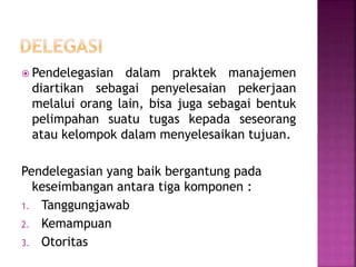 Supervisi dan delegasi | PPTX