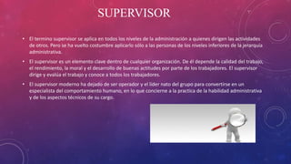 Supervisión y supervisor | PPTX