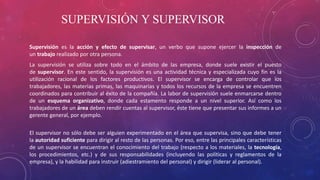 Supervisión y supervisor | PPTX