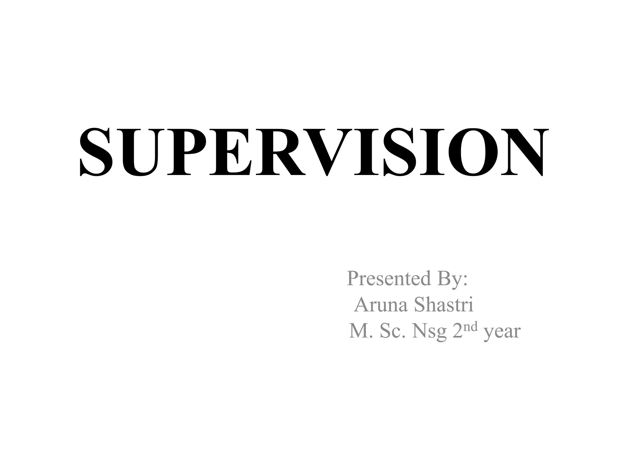 Supervision | PPTX