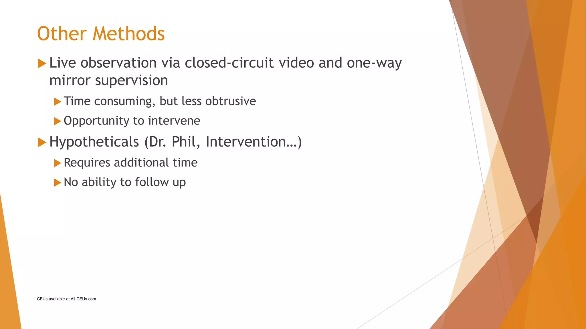 Supervision 2017 -10 Creative Methods of Observation in Clinical ...