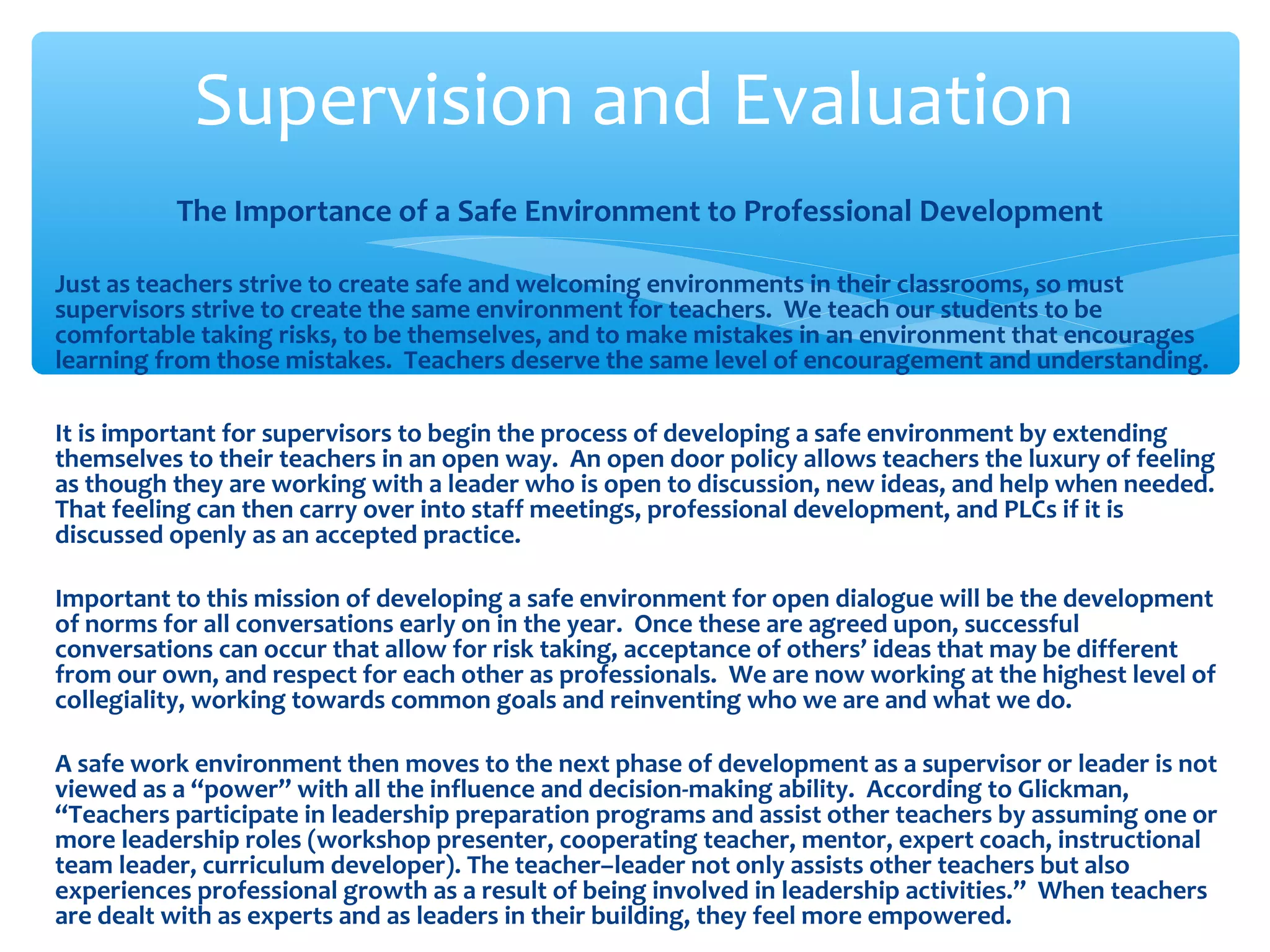 Supervision and evaluation | PPT