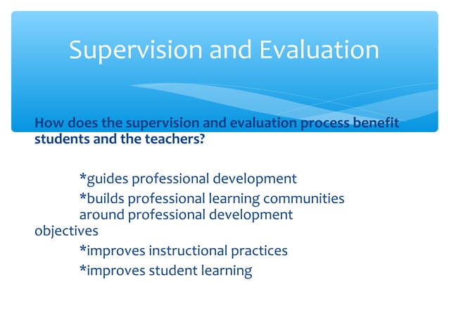 Supervision and evaluation | PPT
