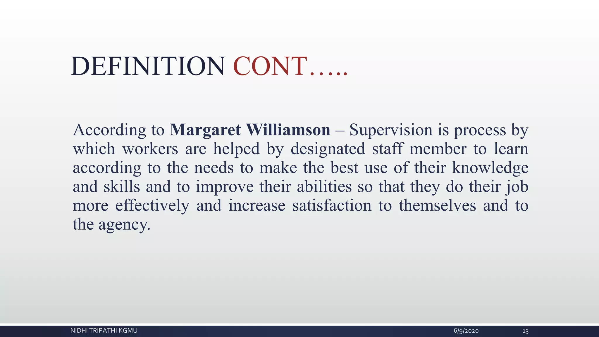 Supervision and management | PPTX