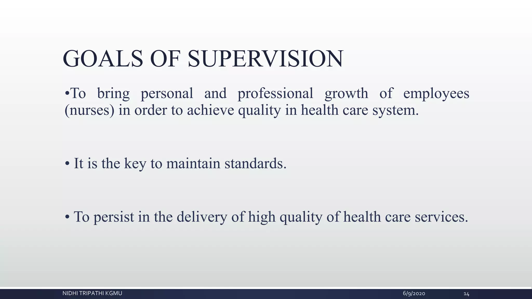 Supervision and management | PPTX