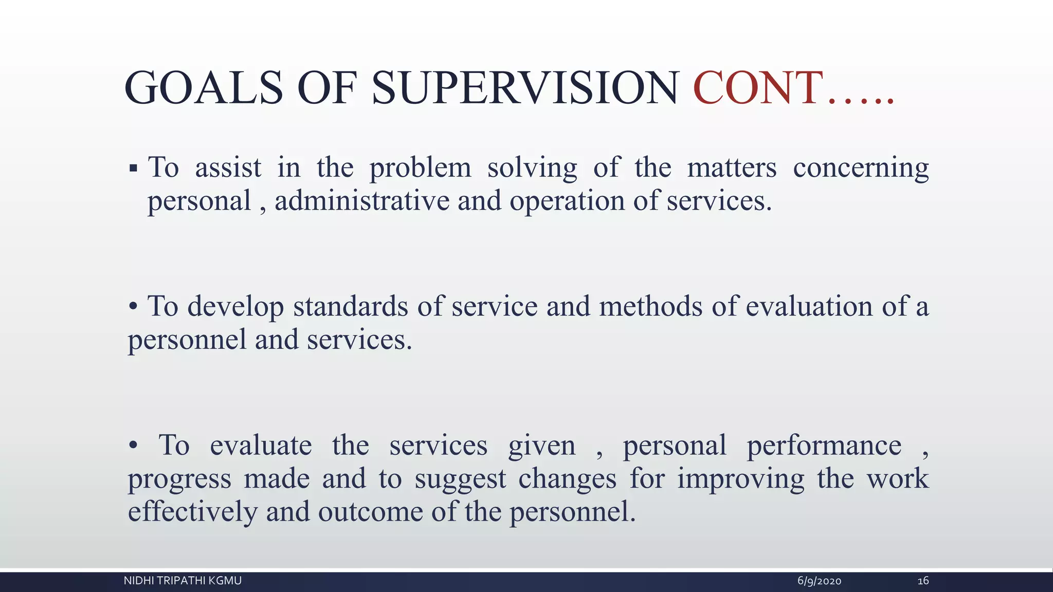 Supervision and management | PPTX
