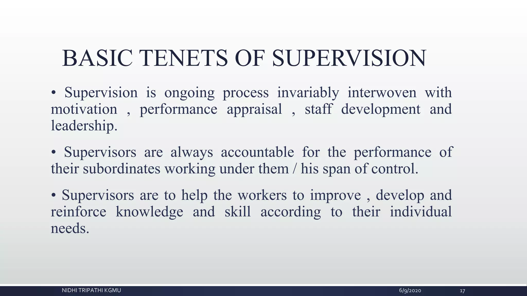Supervision and management | PPTX