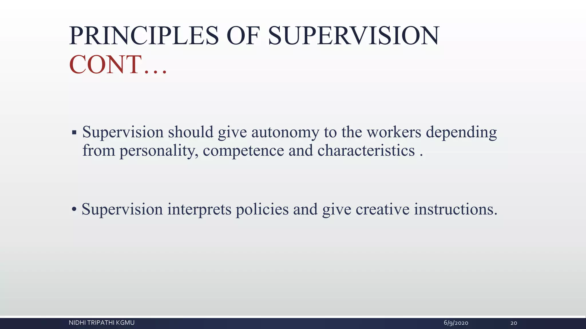 Supervision and management | PPTX