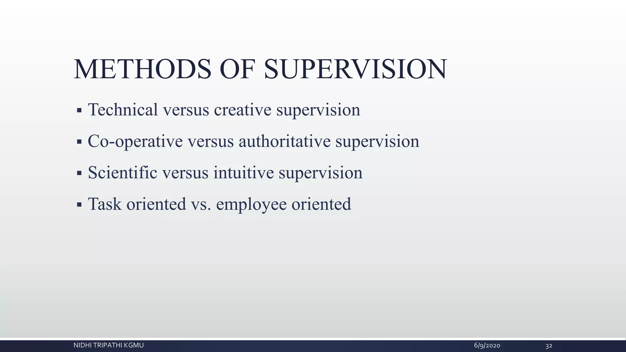 Supervision and management | PPTX