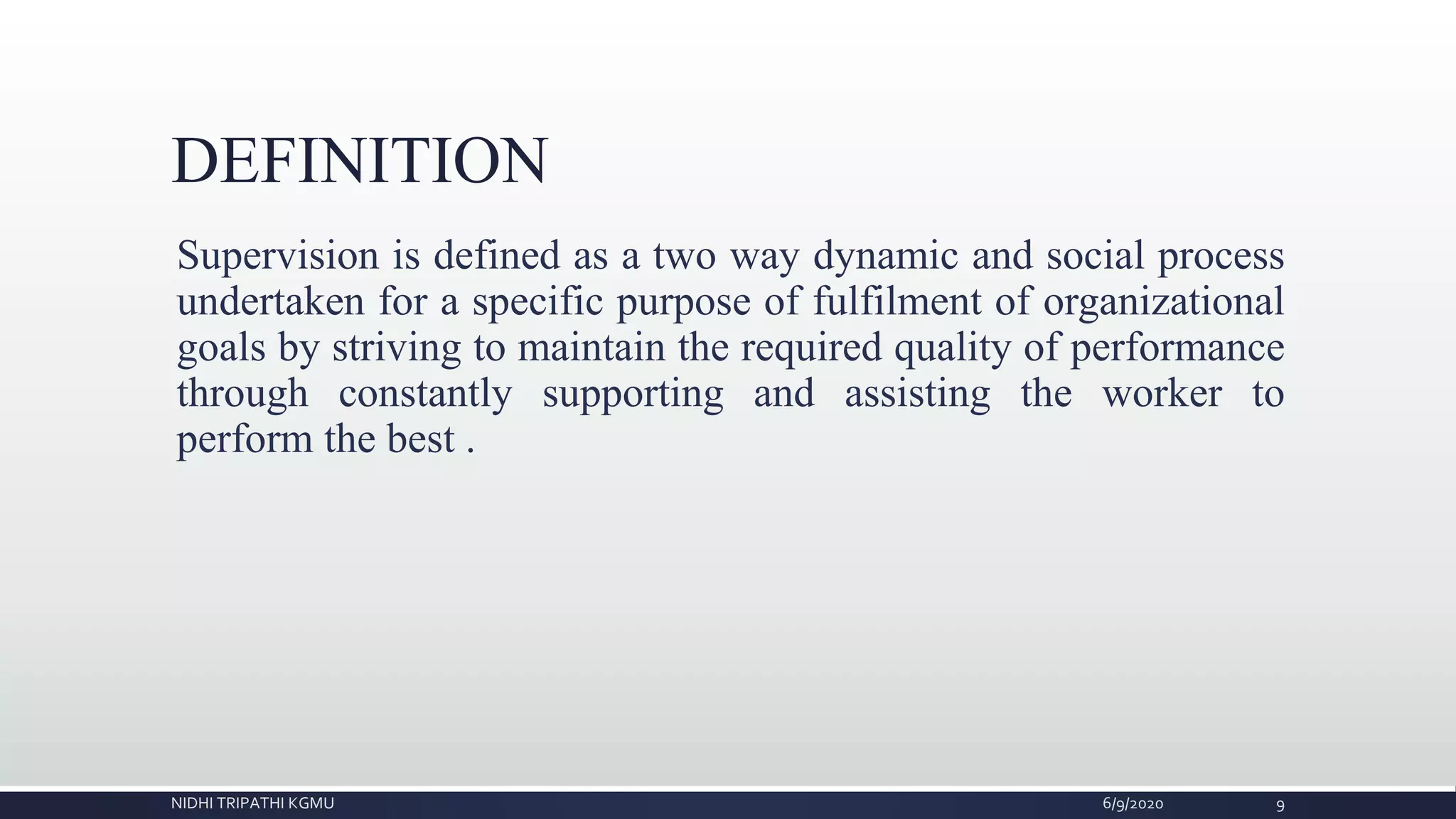 Supervision and management | PPTX