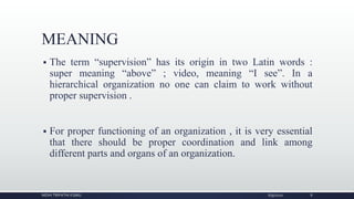 Supervision and management | PPTX