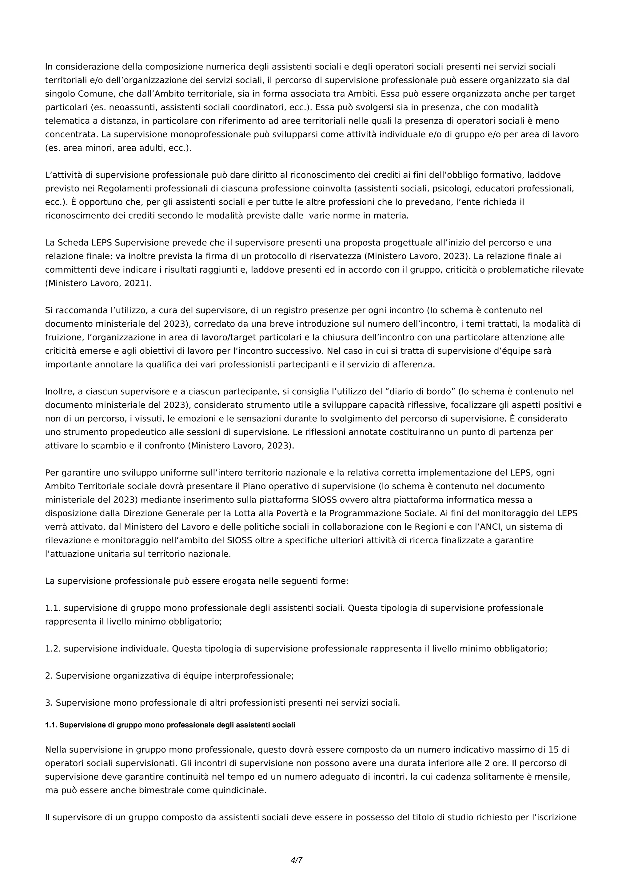 LEPS: la supervisione del personale dei servizi sociali | PDF