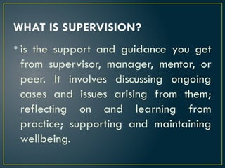 SUPERVISION IN SOCIAL WORK PPT.pptx------------------ | PPTX