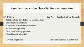 Supervision, monitoring and evaluation of research | PPTX